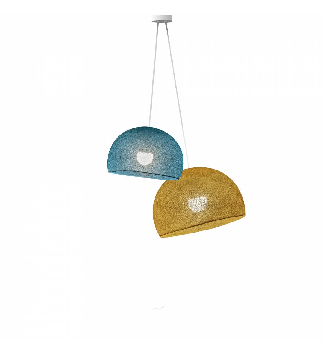 Double lighting peacock blue - camel domes