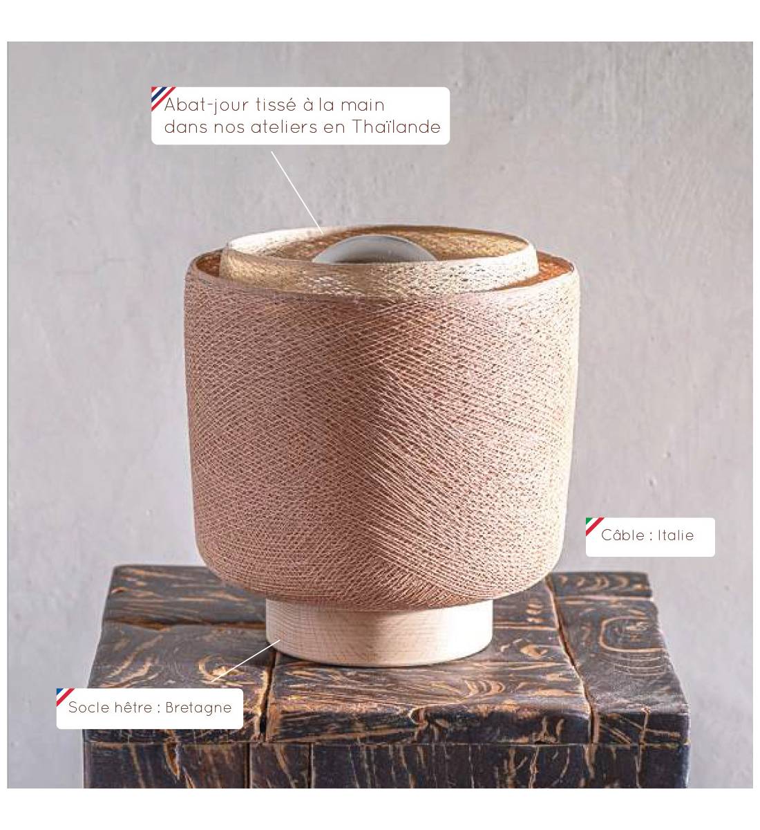 Nude / sand Tulipe table lamp - La case de cousin paul